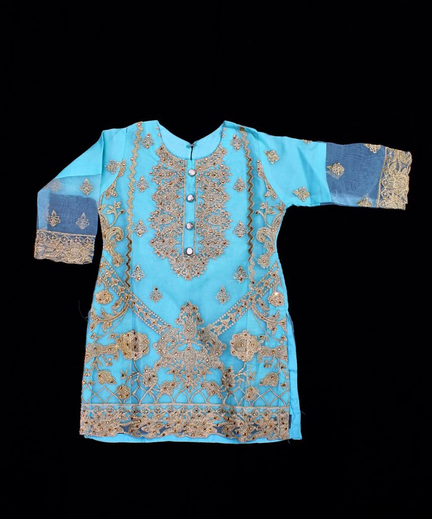 Kids Sharara Dress-Peach and Paste Color-NBKD21553 - Nazon Brand